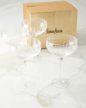 Neiman Marcus Cut Coupe Glass, Set Of 4 - One-color