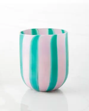 Neiman Marcus Stripe Tumbler Pink And Green