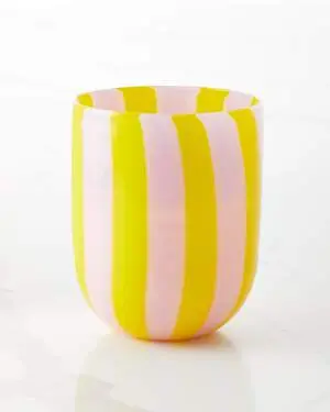 Neiman Marcus Stripe Tumbler Pink And Yellow