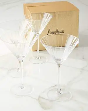 Neiman Marcus Cut Martini Glasses, Set Of 4 - One-color