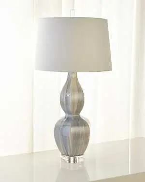 JOHN-RICHARD COLLECTION Ceramic Urn Table Lamp - Gray/white