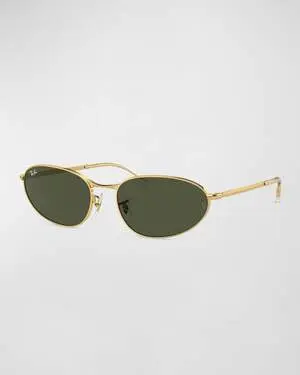 Ray-ban Ray-Ban Metal Oval Sunglasses Gold Flash