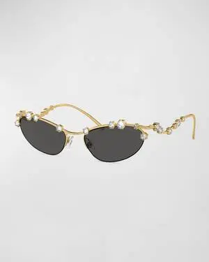 SWAROVSKI SWAROVSKI Constella Crystal Embellished Cat-Eye Sunglasses - Gold