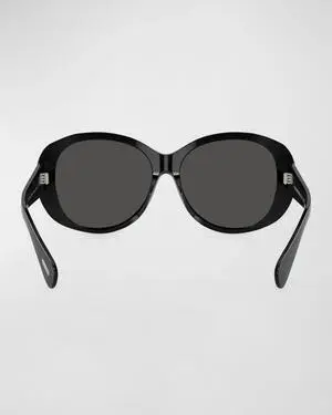 Oliver Spencer Maridan Acetate & Plastic Round Sunglasses - Black