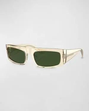 KHAITE X OLIVER PEOPLES KHAITE X Oliver Peoples Bold Rectangle Sunglasses Green