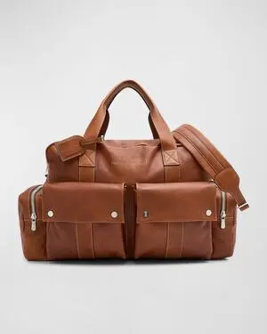 Brunello Cucinelli Grained Calfskin Leisure Duffle Bag - Copper