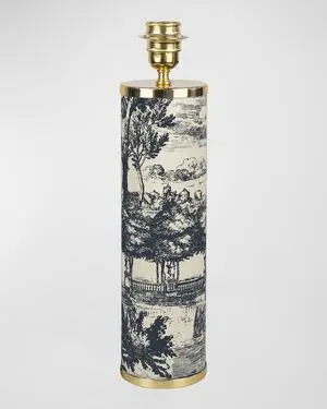 FORNASETTI Giardino Settecentesco 17" Cylindrical Lamp Base - Blueivory