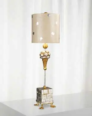 LUCAS + MCKEARN Pompadour X Table Lamp - Beige And Silver