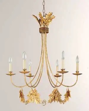 LUCAS + MCKEARN Sweet Olive 6-light Chandelier - Gold Leaf