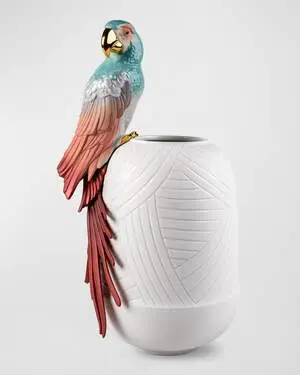 LLADRO Macaw Bird Vase One-color