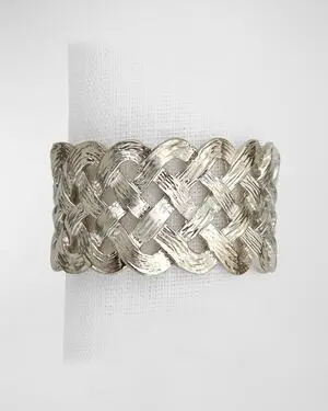 L'Objet Platinum Braid Napkin Rings Jewels, Set Of 4 - Multi