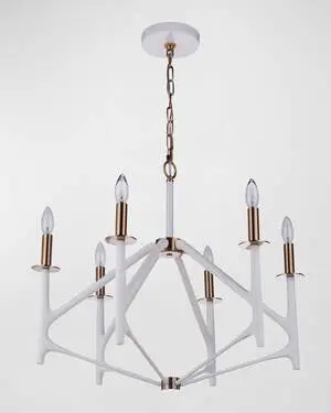 ELLINGTON The Reserve 6-light Chandelier - White Satin Brass