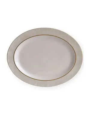 Bernardaud Sauvage White Oval Platter, 15" - White Gold