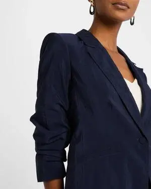 Cinq À Sept Cinq A Sept Khloe Textured Woven Blazer Navy