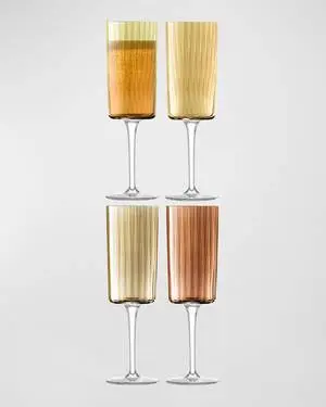 LSA Gems Champagne Flutes, Set Of 4 Orange