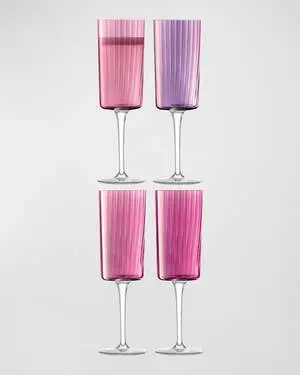 LSA Gems Champagne Flutes, Set Of 4 Pink