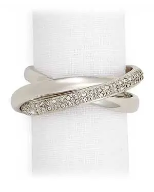 L'Objet Platinum Plate & Crystal Napkin Rings Jewels, Set Of 4 One-color