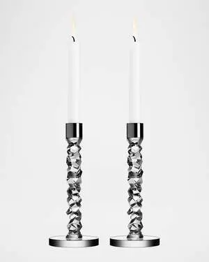 ORREFORS Two Carat Candlesticks - Clear
