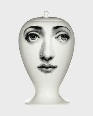 FORNASETTI Buonanotte Vase - Black/white