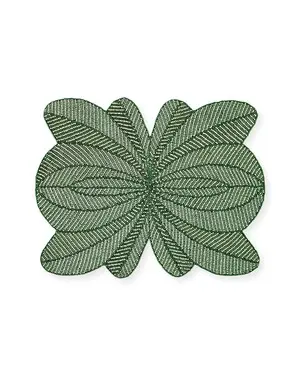 NOMI K Peacock Hand-beaded Placemat - Green