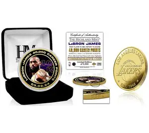 HIGHLAND MINT Lebron James 40,000 Career Points Gold Coin - One-color