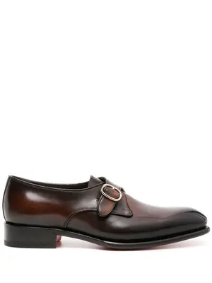 Santoni Faded-effect Leather Monk Shoes