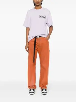 Aries Temple Logo-print T-shirt - Purple
