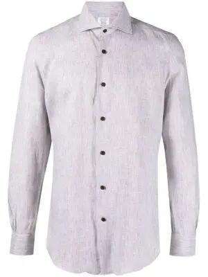MAZZARELLI Striped Long-sleeve Shirt - Neutrals