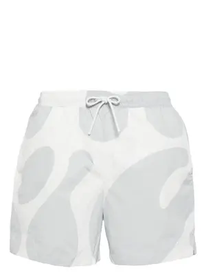 ALPHA TAURI Abstract-print Deck Shorts - White