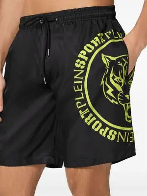 PLEIN SPORT Carbon Tiger Swim Shorts