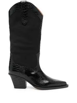 Paris Texas Rosario 60mm Panelled Boots - Black