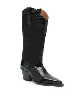 Paris Texas Rosario 60mm Panelled Boots - Black