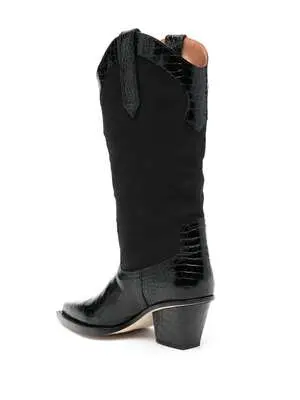 Paris Texas Rosario 60mm Panelled Boots - Black
