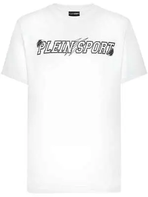 PLEIN SPORT Logo-print Cotton T-shirt - White