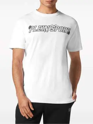 PLEIN SPORT Logo-print Cotton T-shirt - White