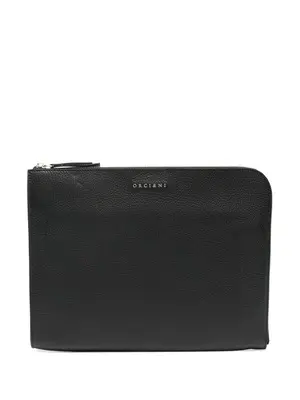 ORTIGNI Logo-lettering Clutch - Black