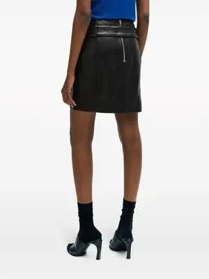 Hugo Belted Leather Miniskirt