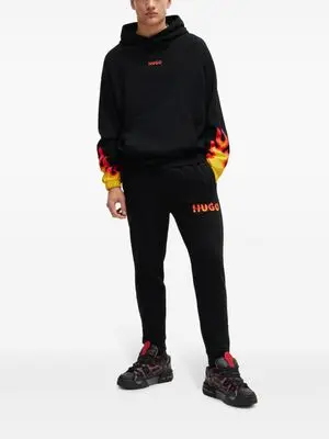 Hugo Mid-rise Straight-leg Track Pants - Black