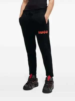 Hugo Mid-rise Straight-leg Track Pants - Black