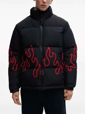 Hugo Flame-print Quilted Jacket