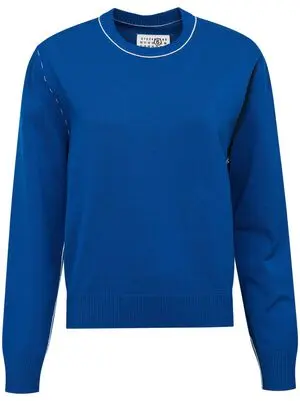 MAISON MARGIELA Crew-neck Cut-out Jumper - Blue