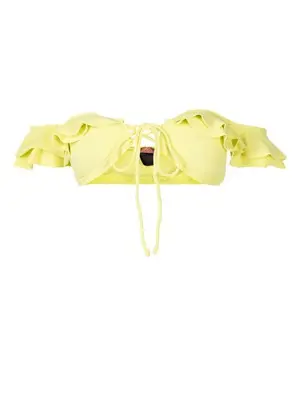 CLUBE BOSSA Hopi Ruffled Bikini Top - Yellow
