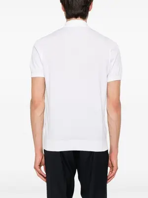 ERALDO Knitted Cotton Polo Shirt - White