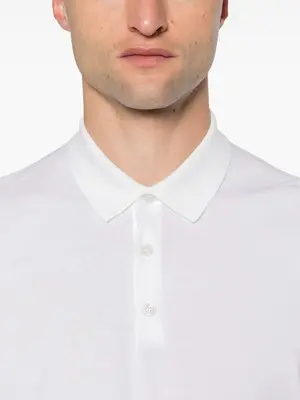 ERALDO Knitted Cotton Polo Shirt - White