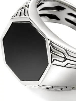 John Hardy Sterling Signet Ring With Onyx - Silver
