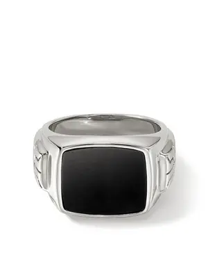 John Hardy Sterling And Black Onyx Signet Ring - Silver