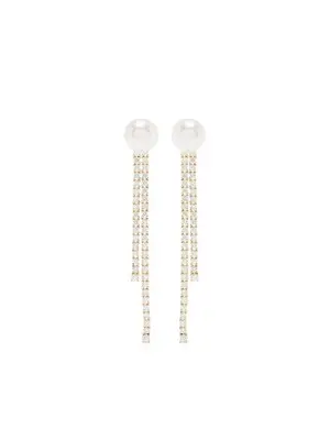 Mizuki 18kt Yellow Akoya Pearl And Diamond Drop Earrings - Gold