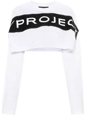Y/project Logo Appliqué Cropped T-shirt