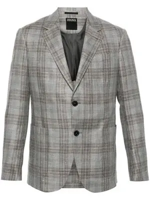 Zegna Checked Single-breasted Blazer