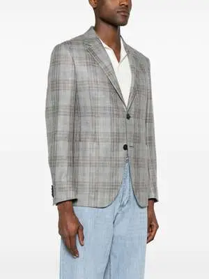 Zegna Checked Single-breasted Blazer